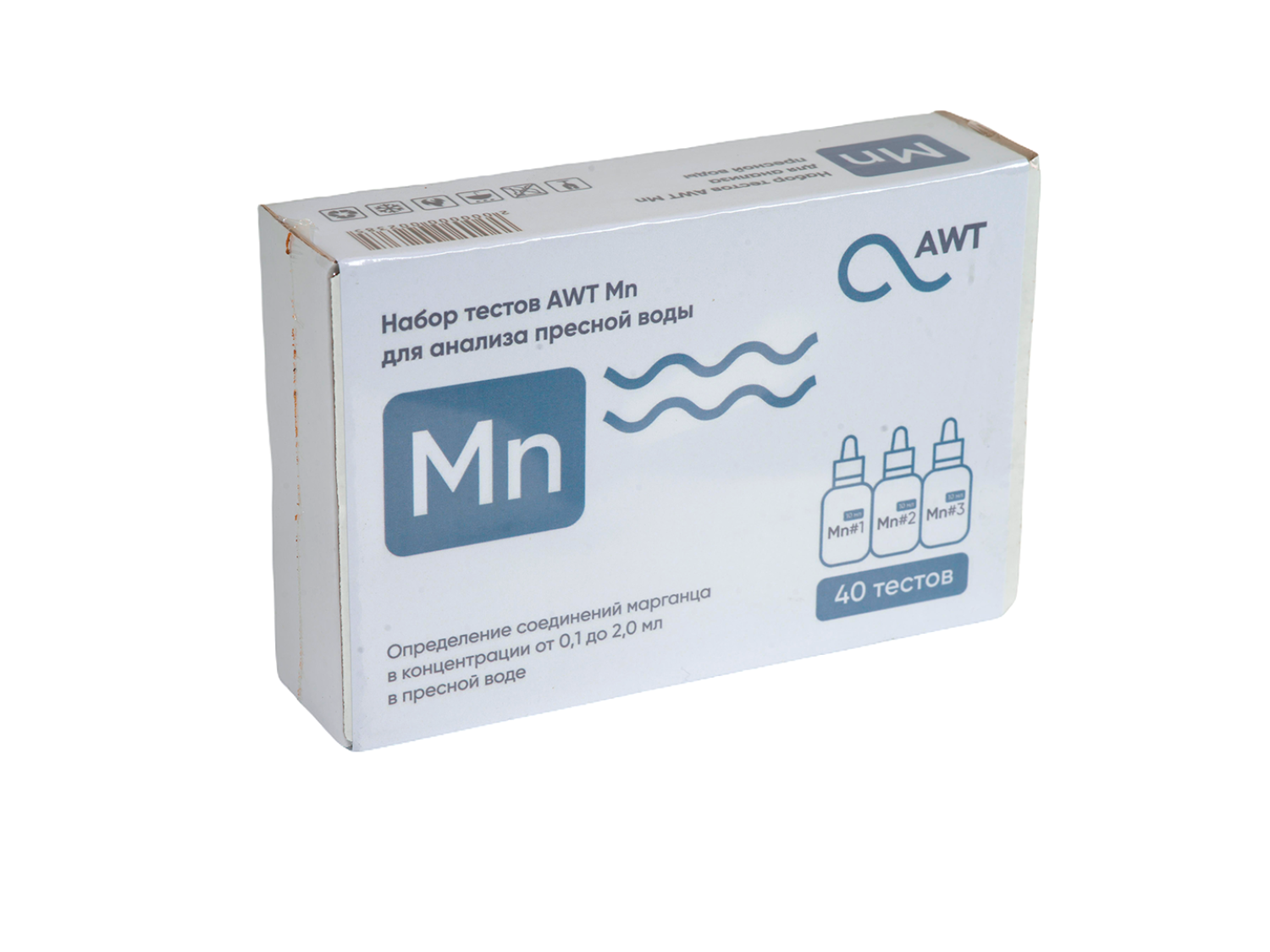 AWT набор тестов Mn (марганец от 0,05 до 2 мг/л. 40 тестов)